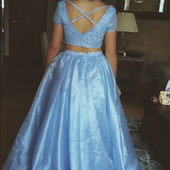 hebeos | Dresses | Two Piece Prom Dress Cinderella Blue | Poshmark